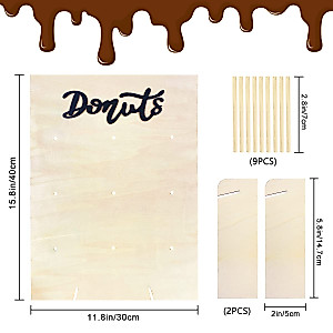 Wood Donut Display Stand Reusable Donut Holder Board Wedding Birthday Doughnut Rack for Party Wedding Birthday