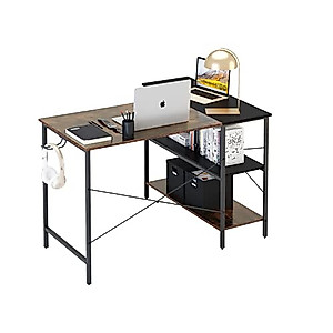 L-Shaped Black Linen + Retro Double Color Matching Desk