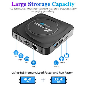 Android TV Box 11.0, 4GB RAM 32GB ROM Android TV Box RK3566, Dual-WiFi 2.4G/5G Ethernet 1000M LAN Bluetooth 4.2 with 8K/6K/3D/USB 3.0 TV Android Box