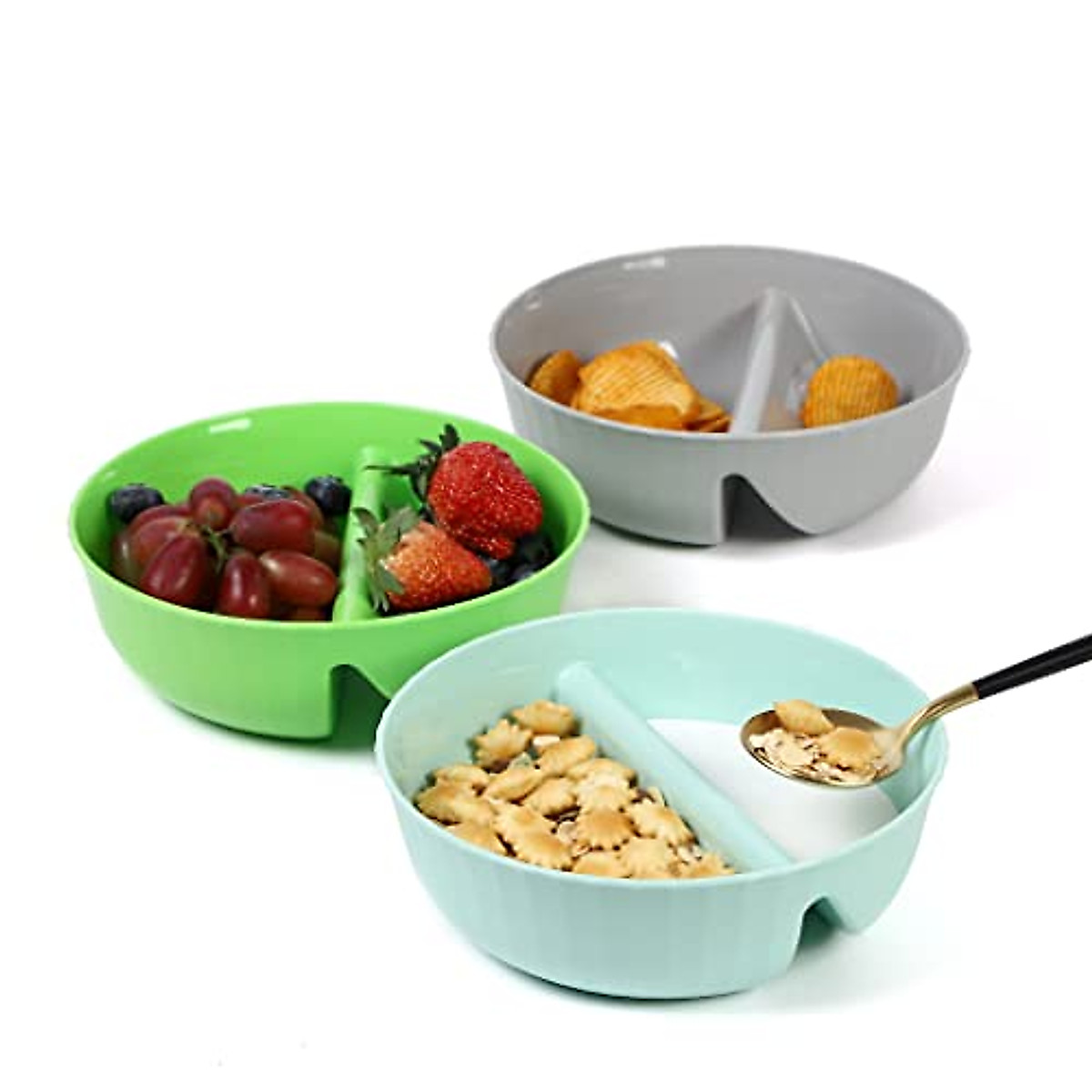 UItrccqapd Anti-soggy Cereal Bowls,BPA Free PP Material,Salad Bowl,Can Be Sub-packaged,Microwave Safe,for snacks,salads,soups,Ice Cream Topping,Yogurt Berries,Fries Ketchup(3 Pk)