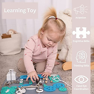 The Baker Shop Sensory Toys for Toddlers, Busy Boards for 1–5 Year Old Girls, and Boys, Preschool Learning Activities, Educational Gifts, Trave (12 x W16 x H2) Inch