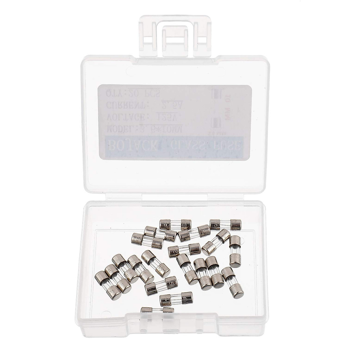 BOJACK Mini Fuse 3.6x10mm 2.5A 2.5amp 125V 0.14x0.39 Inch F2.5AL125V Fast-Blow Glass Fuses (Pack of 20)