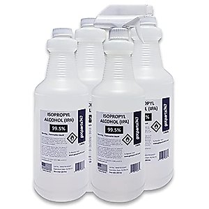 Isopropyl Alcohol 99.5% - 4 x 1000 ml (More Than 1 Gallon) Made in The USA - Includes a Trigger Sprayer