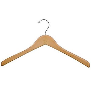 NAHANCO 2117CH Extra Thick Concave Wood Jacket Hanger, 17", Natural Lacquered (Pack of 40)