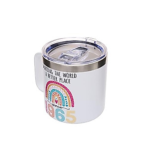 60Th Birthday 14 Oz Tumbler For Women, 60 And Fabulous Cup, 1965 Birthday Decorations - Sixty Years Old Gifts For Lady, Mom, Aunt, Grandma, Wife - Funny 60-Year-Old Gift & Birthday Decoration