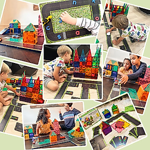 Magnetic Tiles Road Toppers Set Kids Toys for 3 Year Old Boys and Girls Playing with Car Toys Preschool Learning Activities Gift for 3 4 5 6 Year Old Toddlers Kids