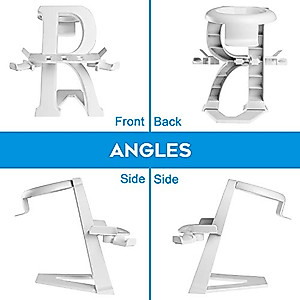 Orzero (1 Set) VR Mount Stand Compatible for Quest 2, Quest, Rift, Rift S, Pico 4, Valve Index, HTC Vive VR Headset, Controller Hook Display Holder - White