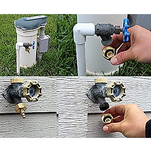 Lead-Free Brass Winterize Sprinkler Systems Blowout Plug Quick Connect Air Compressor 1/4" Adapter | Fits Garden Hose 3/4" Threading Water Blowout Adapter Fitting to RV and Campe (2)