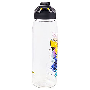Silver Buffalo Pokémon Skate Graffiti Electrifying Pikachu Tritan Water Bottle, Screw Top Lid, 28 Ounces