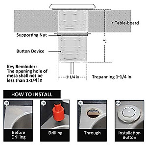Garbage Disposal Air Switch Kit for SinkTop Waste Disposal with Stainless Steel Polished Short Air Button by briidea