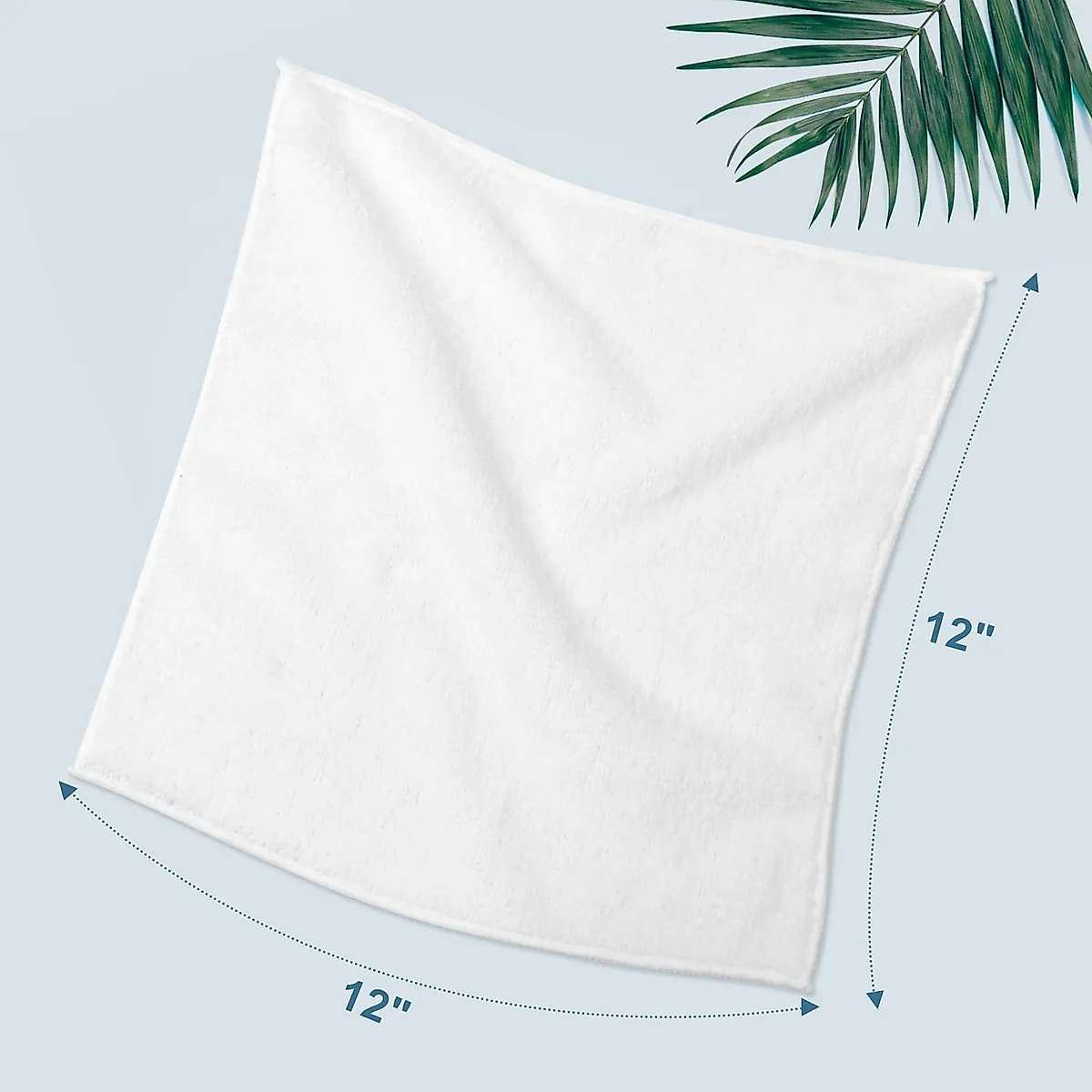 HOMEXCEL Microfiber Washcloths Towel Pack of 50, 12" x 12" Highly Absorbent and Soft Face Towels Wash Cloths for Bathroom, Gym, Hotel and Spa, Fast Drying Multi-Purpose Cleaning Cloth, White