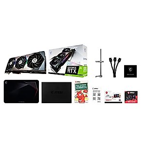 MSI Gaming GeForce RTX 3090 Ti 24GB GDRR6X 384-Bit HDMI/DP Nvlink Tri-Frozr Ampere Architecture OC Graphics Card (RTX 3090 Ti SUPRIM X 24G) (Renewed)