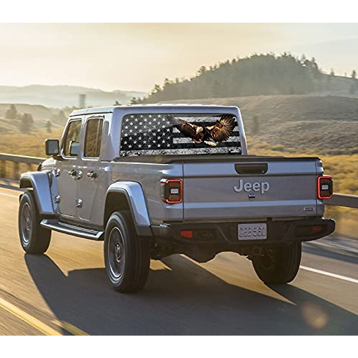 GadgetsTalk 4th of July Decorations, American Eagle Flag Decal, Patriotic Decor, 65"x20" Car Rear Window Decals for Trucks, Window Decals for Cars, Vehicles, Truck, Car Decals, Truck Accessories