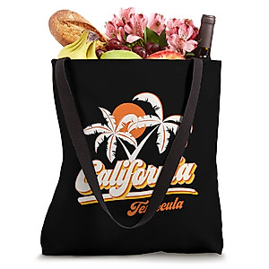 Temecula California Retro 70s Palm Trees Sunset Souvenir Tote Bag