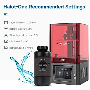 Creality Official Upgrade 3D Printer Resin, 1000g Standard Photopolymer Resin for LCD 3D Printing, 405nm UV-Curing Resin, High Precision, Low Shrinkage, Excellent Fluidity (Translucent Blue)