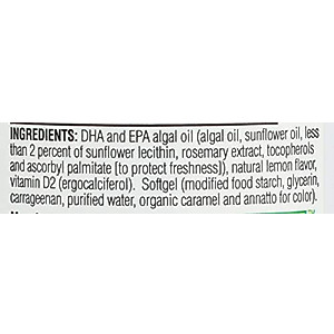 Spectrum Essentials Soft Gels, Vegan Ultra Omega-3 EPA and DHA with Vitamin D, 60 Count