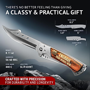 Stocking Stuffers for Adults - Custom Gifts for Men - Cool Engraved Personalized Knife - Christmas Gifts for Dad Boyfriend Husband Father in Law - Best Gifts for Men Who Have Everything 4172 PS D