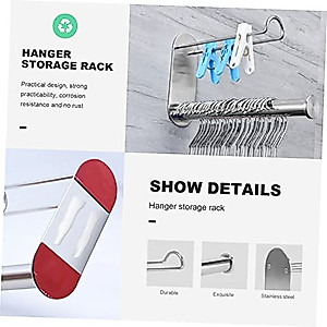 Zerodeko 1pc 304 Stainless Steel Hangers Hanger Holder Rack Hanger Rack Wall Clothes Rack Clip Hanger Stand Coat Hangers Holder Multi Hanger Closet Hanger Organizer Metal Coat Hanger Shelf