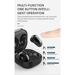 eDealz Fully Wireless Bluetooth 5.1 Rechargeable IPX4 Waterproof Sweatproof Earbud Microphone, Micro USB LCD Clock Charging Case Surround Stereo Bass Noise Cancelling Calls (Black) (LCDBLACK)