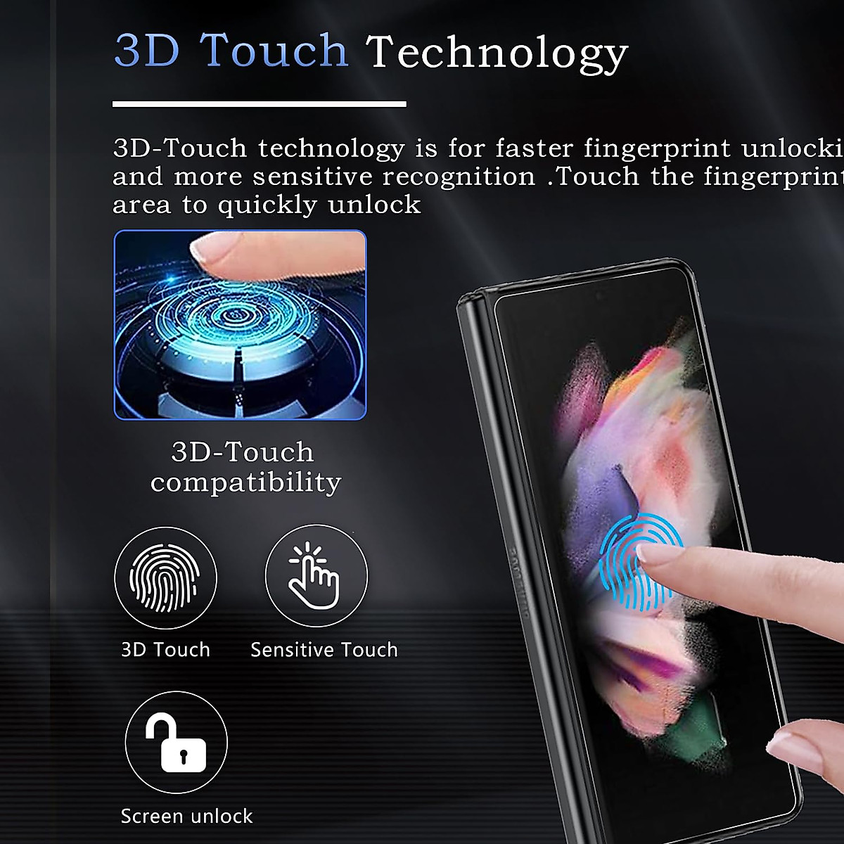 [2 Sets] Screen Protector for Samsung Galaxy Z fold 3 5G, (2X Front Screen Protector + 2X Inside Screen Protector + 2X Back Film + 2X Side Soft Film) Full Covered, HD Clear TPU Film Screen Guard