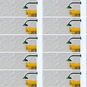 10pcs Model Railway Train Lamp Post Street Bright Warm Lights OO/HO Gauge LED Wall Lights Model Street Lamps Railway Lamp Posts 3V 20mA (Bottle Green)