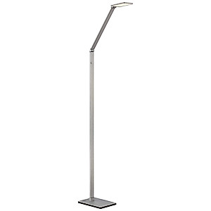 Possini Euro Design Bentley Modern Minimalist Style Task Floor Lamp LED Bright Lighting 61" Tall Silver Aluminum Adjustable Touch On Off for Living Room Reading House Bedroom Home