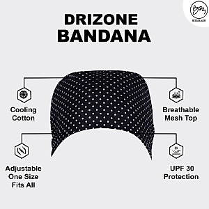 BISMAADH Bamboo Cotton Polka Dot Printed Patka Durag Headcover Skull Cap (Black)