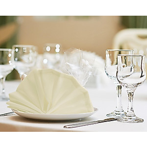 Utopia Home [24 Pack, Ivory] Cloth Napkins 17x17 Inches, 100% Polyester Dinner Napkins with Hemmed Edges, Washable Napkins Ideal for Parties, Weddings and Dinners