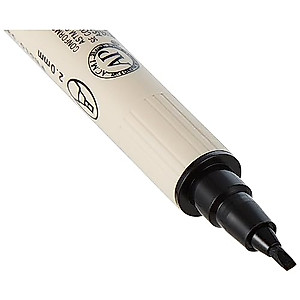 Zig Memory System Calligraphy Dual Tip Marker, Pure Black Pack of 6 (MS3400-010)