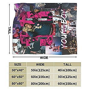 Flannel Fleece Throw Blanket for Spring Office Holiday, Ultra Cozy Band Rapper Young Singer Halloween Throw, Thick Anti-Static 60x50 Inch