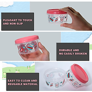 Caylielam 8oz Small Container with Lids, 6 Pack Stackable Food Storage Snack Containers for Kid, Reusable Plastic Lunch Bento Leakproof Sauce Condiment Meal Prep Box, Freezer & Dishwasher Safe, Red