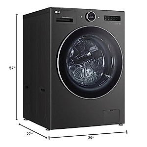 LG WM6998HBA Ventless Washer/Dryer Combo LG WashCombo All-in-One 5.0 cu. ft. Mega Capacity with Inverter HeatPump Technology and Direct Drive Motor