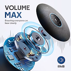 EMEET Bluetooth Speakerphone M2 Max Professional Conference Speaker and 4 Directional Mics for up to 15 People Business Conference Calls High Volume Noise Reduction Daisy Chain Dongle Home Office