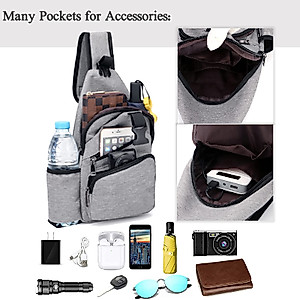 Sling Bag - Shoulder Backpack Chest Bags Crossbody Daypack for Women & Men with USB Charging Port ((12.6 * 7.28 * 2.36 inch)-M-Black)