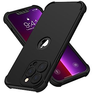 ORETECH for iPhone 13 Pro Max Case, with [2 x Screen Protectors] [15 Ft Military Grade Drop Test] [Camera Protection] 360° Shockproof Slim Thin Phone Case for iPhone 13 Pro Max Cover 6.7" - Black