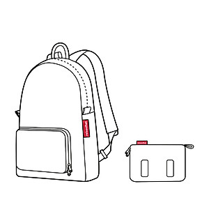 reisenthel Mini Maxi Rucksack, Foldable Travel Backpack with Built-in Carrying Pouch, Black