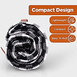 Picnic Blankets Waterproof Foldable, Large Beach Blanket, Waterproof Picnic Blanket, Durable and Versatile Picnic Mat with Leather Handle & Sling, Outdoor Blanket with PEVA Backing Layer