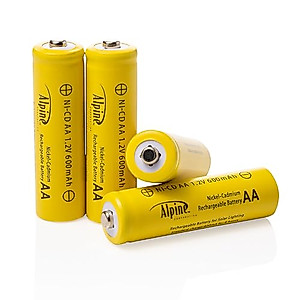 Alpine Corporation AA Ni-CD Replacement Rechargeable Batteries for Solar Powered Garden Lights, Set of 4