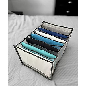2PCS Wardrobe Clothes Closet Organizer Storage Baskets 7 Grid Foldable Drawer Mesh Separation Box For T-shirt, Legging, Skirts, Jeans, Kid Clothes