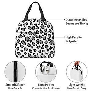 bmuvghi Leopard Lunch Bag Women Lunch Box Container Insulated Small Cute Lunch Bags for Women Compact Reusable Lunchbox Tote for Men Work Office Picnic Travel