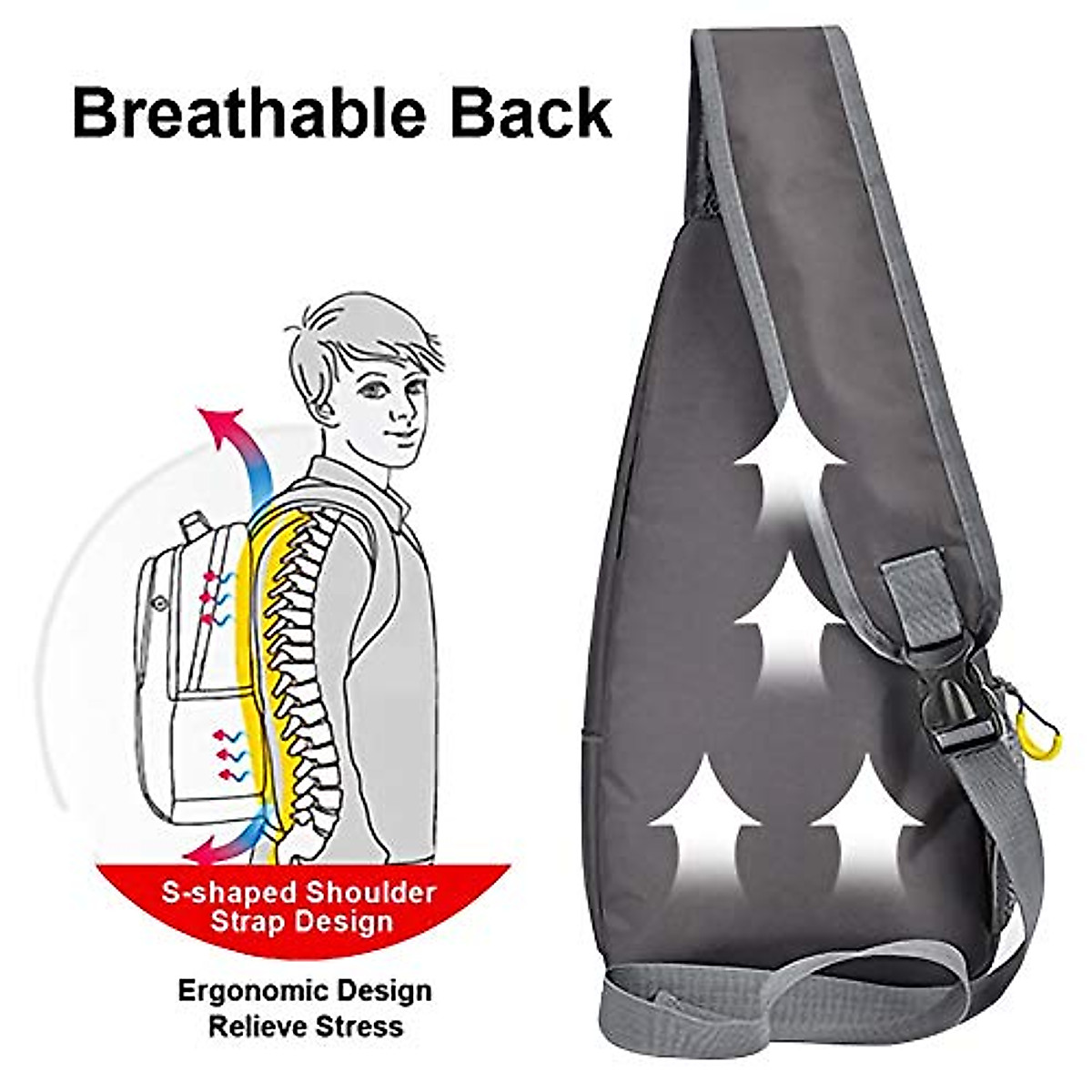 Peicees Small Sling Backpack Shoulder Chest Crossbody Bag Lightweight Nylon Hiking Daypack for Women Men