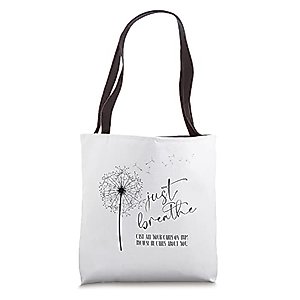 Just Breathe Dandelion Vintage Wildflowers Tote Bag