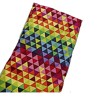 PUMCRAFT Sewing Fabric 100% Cotton Fabric Rainbow Color Colorful Geometry Triangle Printed Sewing Cloth Dress Clothing Textile Tissue - 50cm Fabric Patchwork Craft