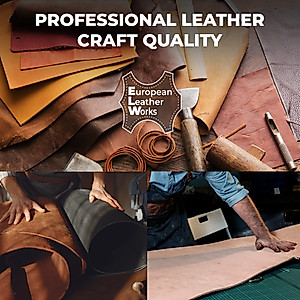 ELW Full Grain Cowhide Leather 4-5 oz [1.6-2mm] Thickness in Pre-Cut Size: 4-6 SQ FT, AB Grade Hide Vegetable Tanned Leather Using for Tooling, Carving, Molding, Dyeing Material for Craft, Hobby
