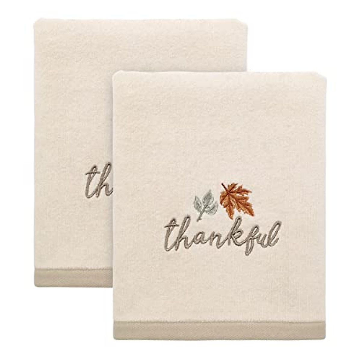 Avanti Linens - Hand Towel, Soft & Absorbent Cotton Towel, Set of 2 (Grateful Patch Collection)