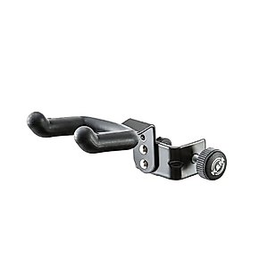 K&M König & Meyer 15590-000-55 Ukulele/Mandolin Holder For Mic Stands | Flexible U Mount Hanger | Rubber Covered Support Arms | Music Stand Tube Clamp | Sturdy Secure | Portable | German Made Black