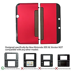 Red Shockproof Protector Case Cover Hard Shell Skin for Nintendo New 3DS XL LL (2015 Model) ONLY