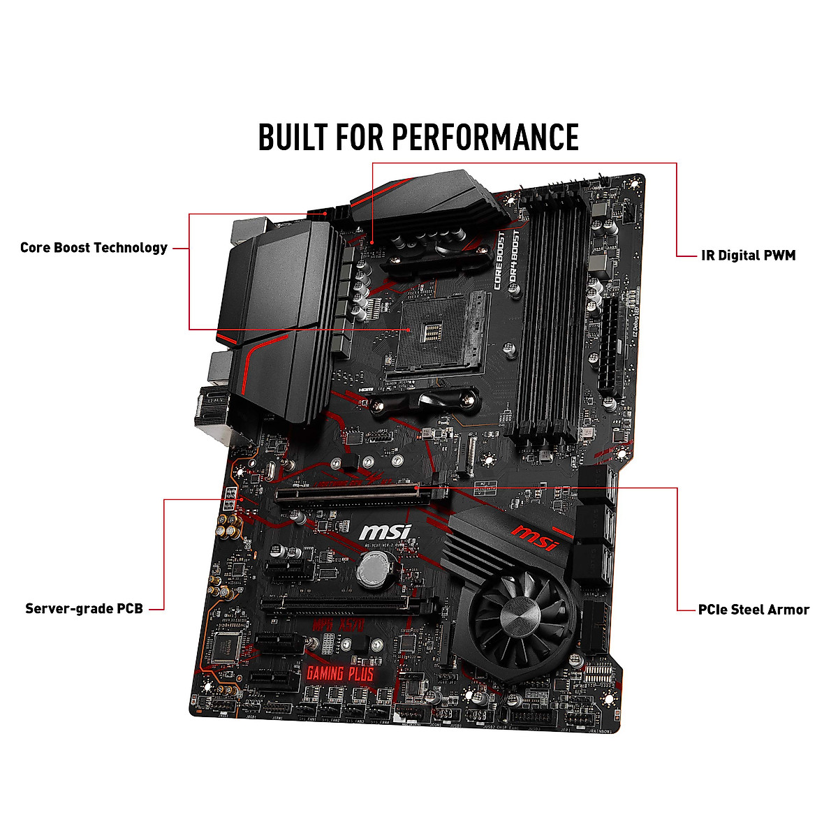 MSI MPG X570 Gaming Plus Motherboard (AMD AM4, PCIe 4.0, DDR4, SATA 6Gb/s, M.2, USB 3.2 Gen 2, HDMI, ATX) (Renewed)