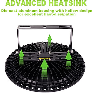 Sararoom 30Packs 200W 110V UFO LED High Bay Light, LED Warehouse Light 20000 Lumen 6500K Daylight White LED Shop Light Commercial Bay Lighting for Factory Garage Workshop