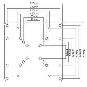 Mount Plus 1056 VESA 200x200 Universal Adapter Plate for TV Mounts | Convert VESA 75x75, 100x100 Mount to Fit 200X100, 200x200 mm VESA Patterns | Includes Hardware Kit